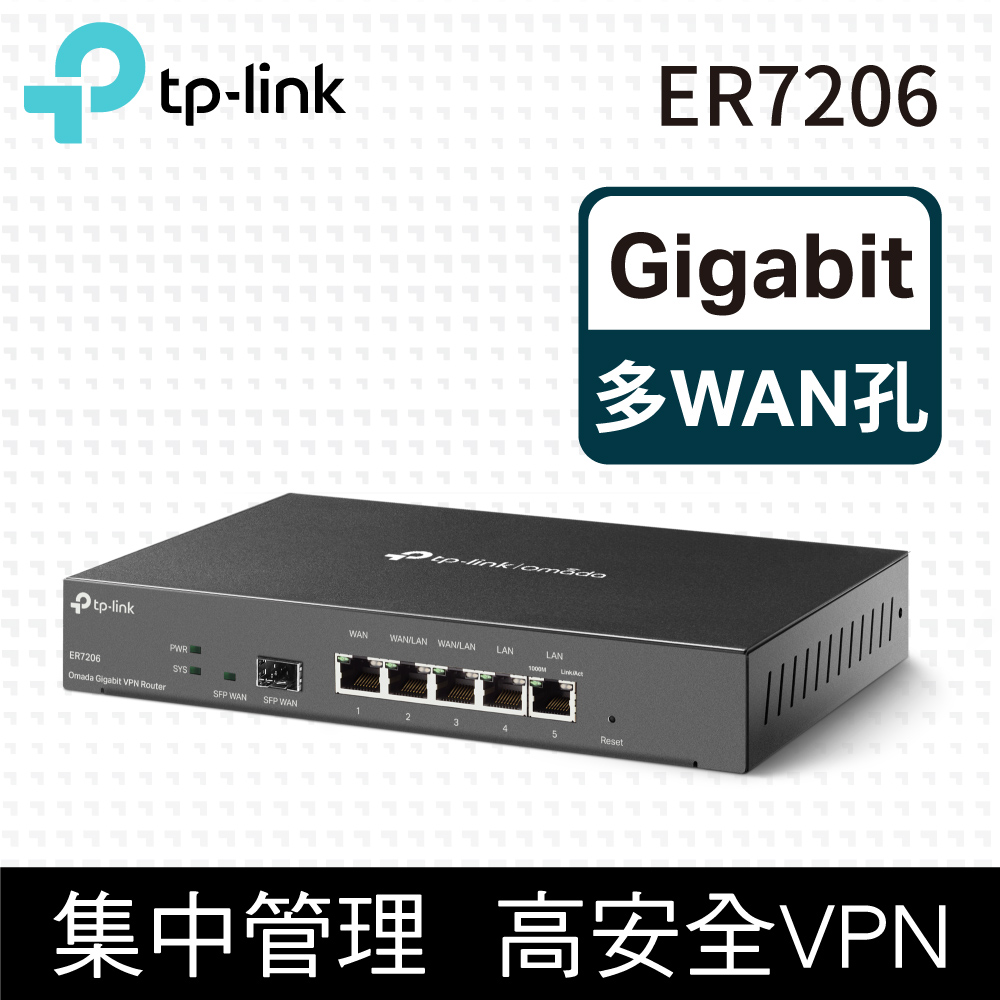 ER7206 SafeStream Gigabit 多WAN VPN 防火牆 高階雲端商用管理路由器(SFP WAN) - PChome 24h購物