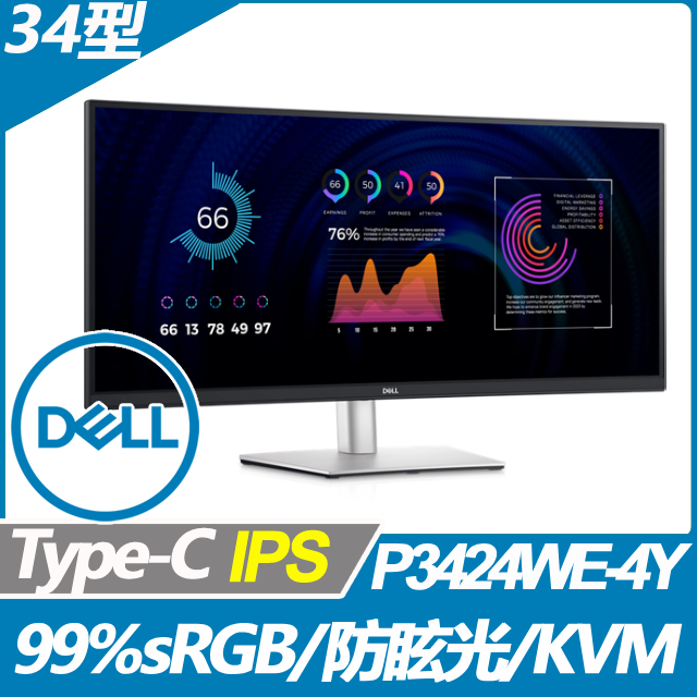 P3424WE WQHD曲面螢幕(34型/3440x1440/21:9/HDMI/DP/IPS/Type-C) - PChome 24h購物