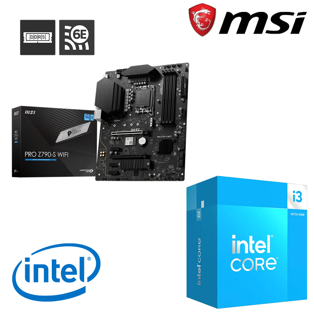 Intel I3-14100F 四核心+微星PRO Z790-S WIFI 組合包 - PChome 24h購物