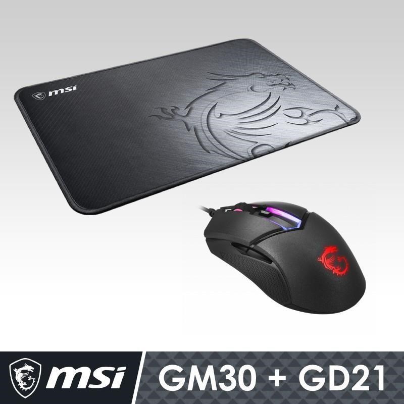 組合促銷MSI微星 Clutch GM30 電競滑鼠搭Agility GD21 電競滑鼠墊 - PChome 24h購物