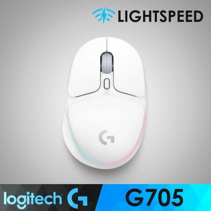 【羅技 G】G705 美型炫光 多工電競 無線滑鼠 - 夢幻白 - PChome 24h購物