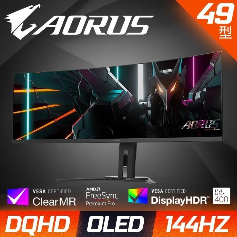 GIGABYTE 技嘉 AORUS CO49DQ OLED 曲面電競螢幕(49型/5K/144hz/0.03ms) - PChome 24h購物