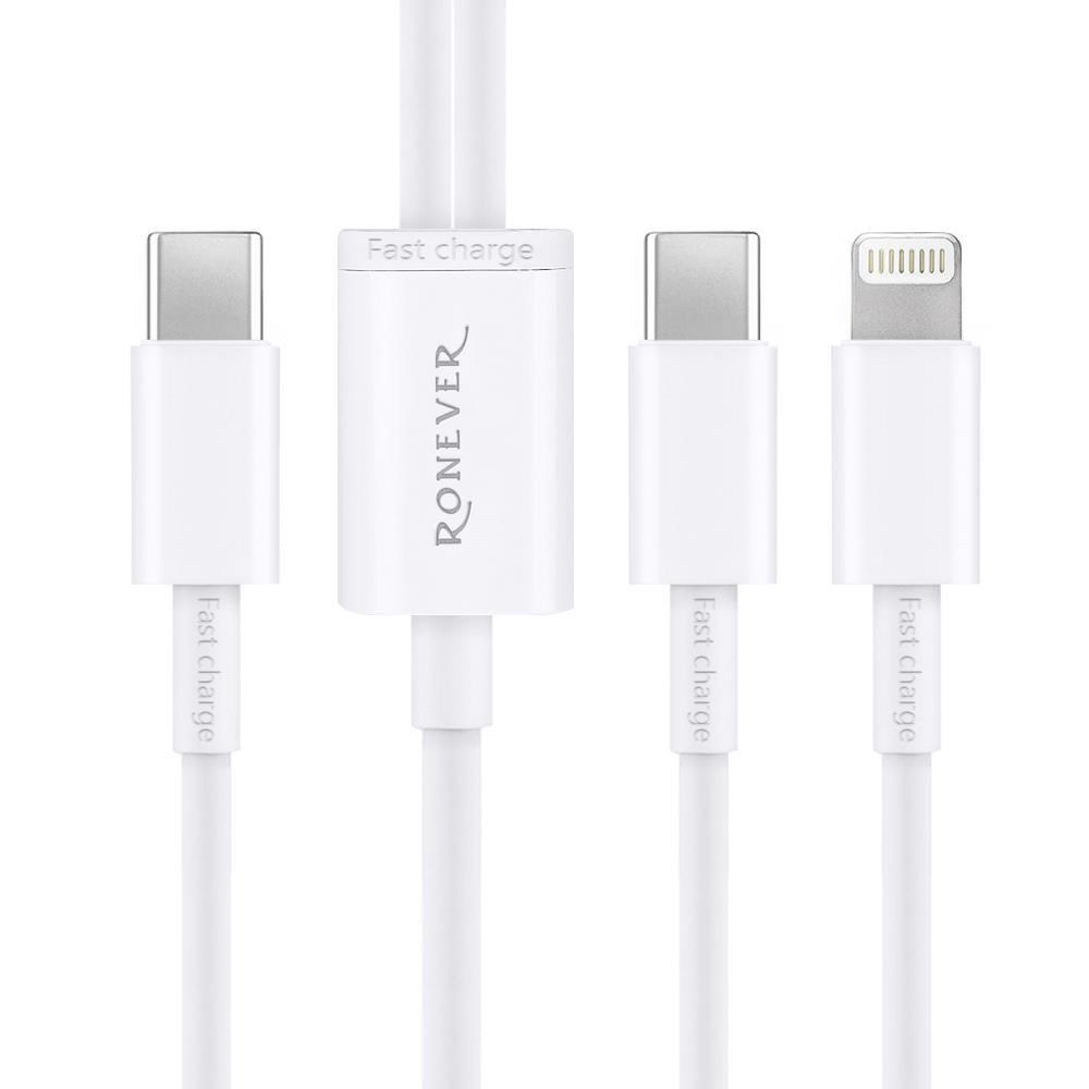 【RONEVER】TYPE-C二合一充電線(C+IOS)120cm-(VPC170) - PChome 24h購物