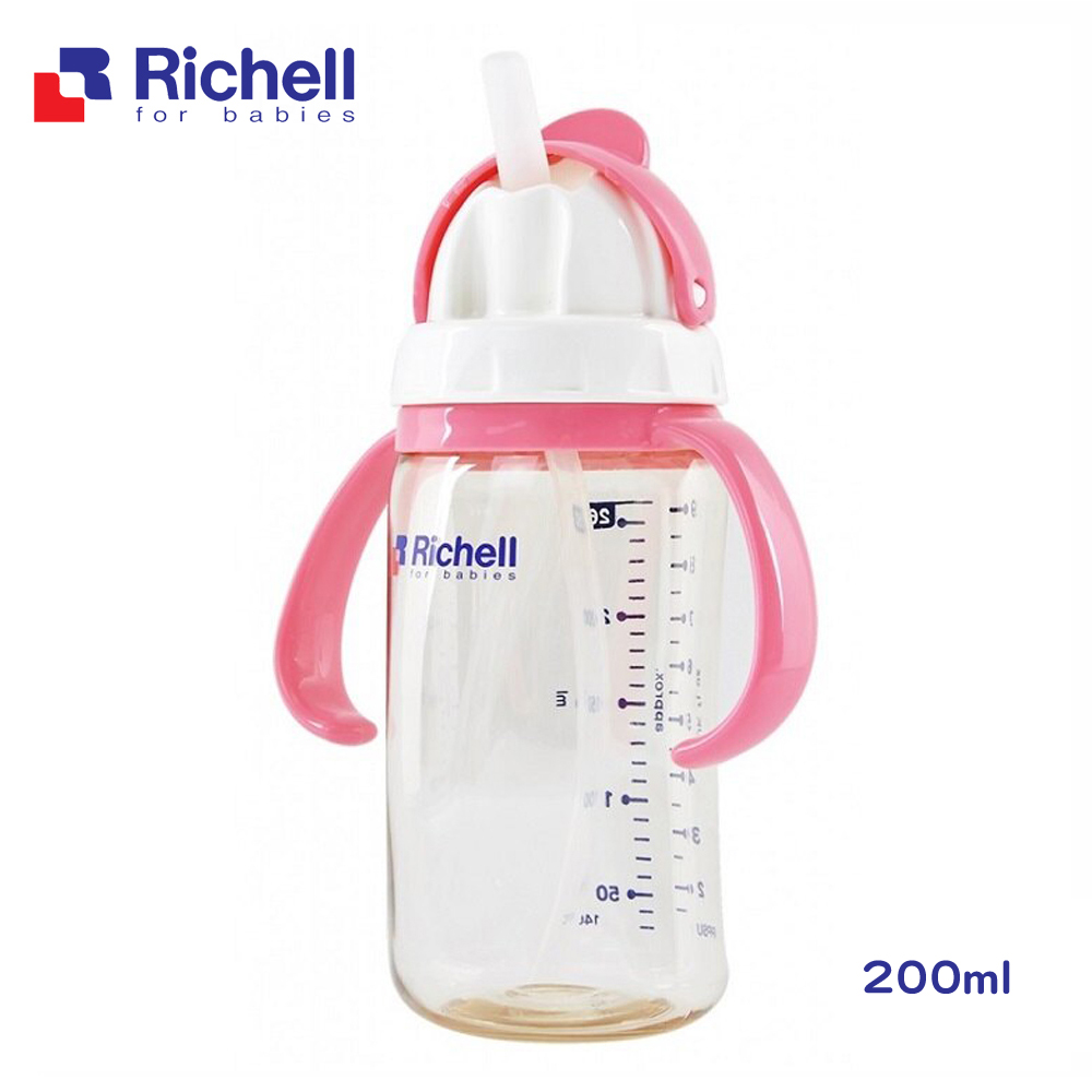 【Richell 利其爾】PPSU吸管哺乳瓶200ml-三色任選(也可當水杯使用) - PChome 24h購物