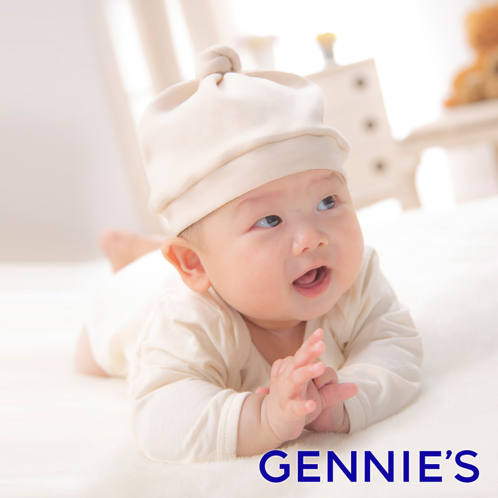 Gennies奇妮 原棉寶寶帽-陽光棕/米白(BE58) - PChome 24h購物