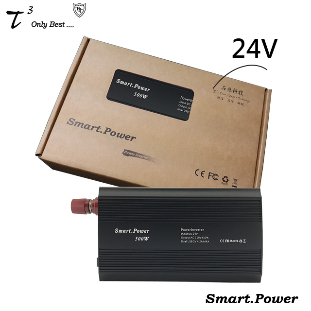 石兆 DC24V to 110V 500W 汽車電源轉換器 [ USB2.1A急速充電 ] [ DC24V to 110V ] [ 最大輸出500W ] [ 台灣工廠製造 ] - PChome ...