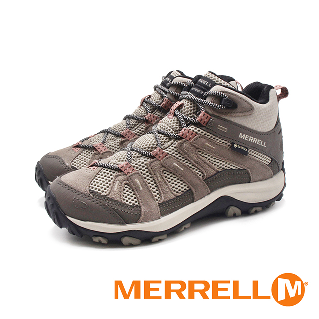 MERRELL(女)ALVERSTONE 2 MID GORE-TEX防水中筒經典登山鞋 女鞋-灰棕粉 - PChome 24h購物