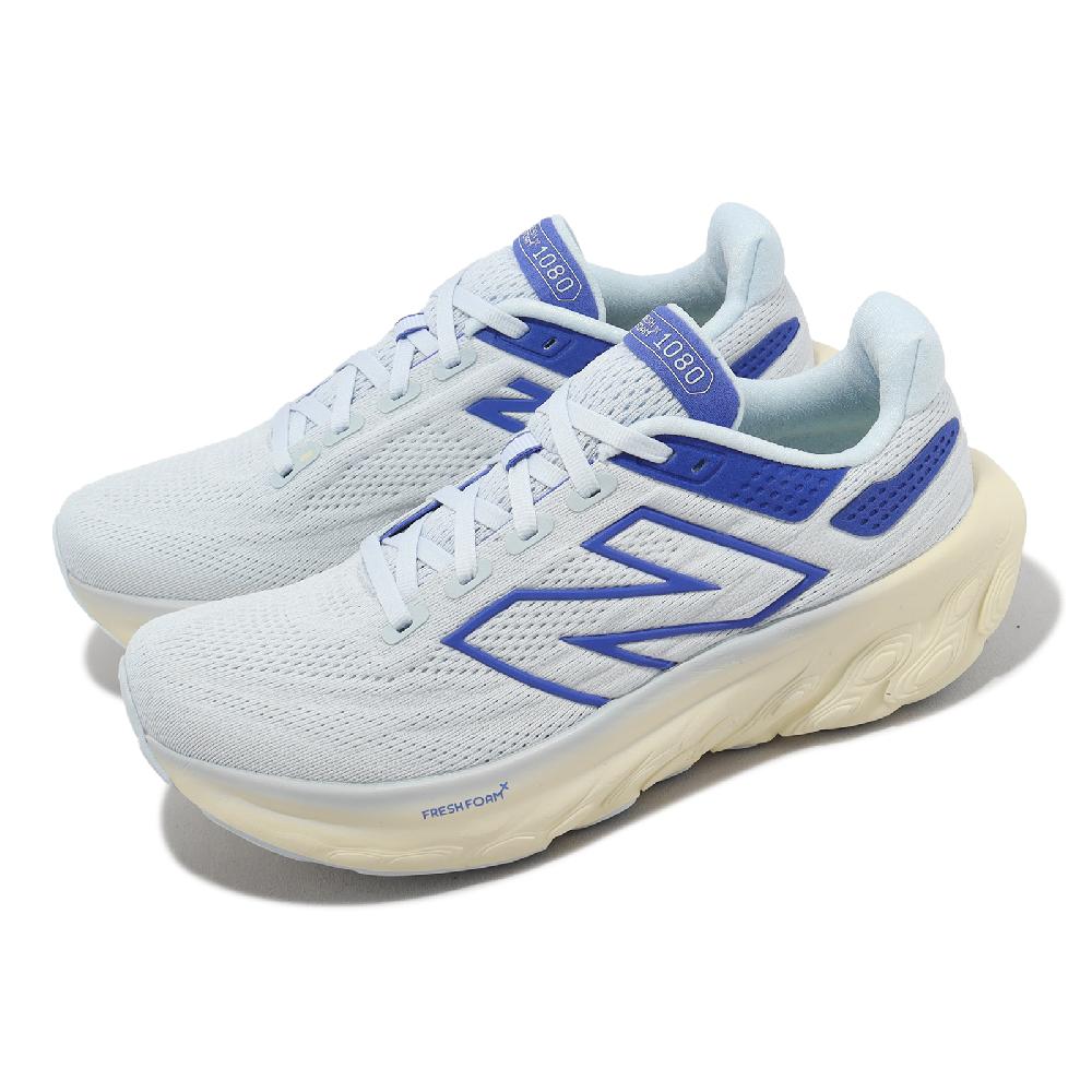 NEW BALANCE 紐巴倫 慢跑鞋 Fresh Foam X 1080 V13 D 寬楦 女鞋 藍 米白 厚底 運動鞋 NB ...