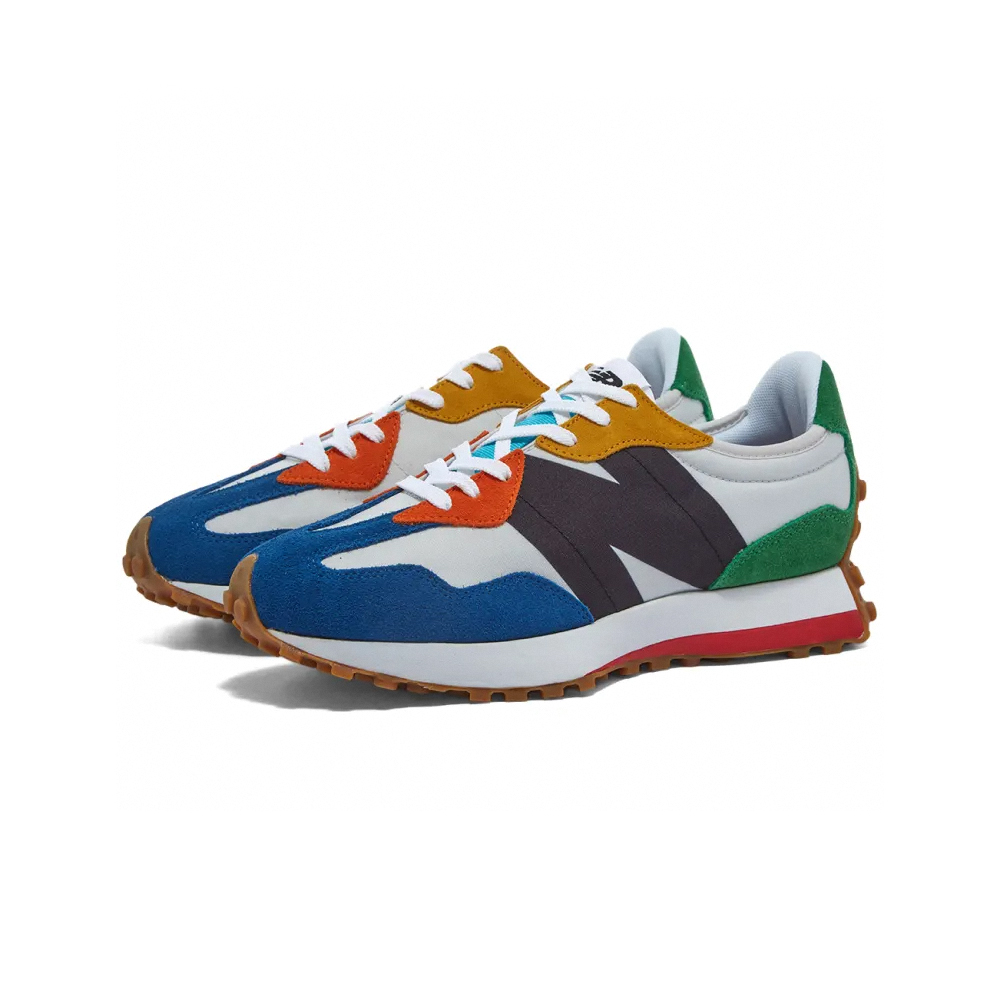 New Balance 327 NB白底 藍綠黃 樂高 拼接 韓系 彩色 MS327PBA - PChome 24h購物