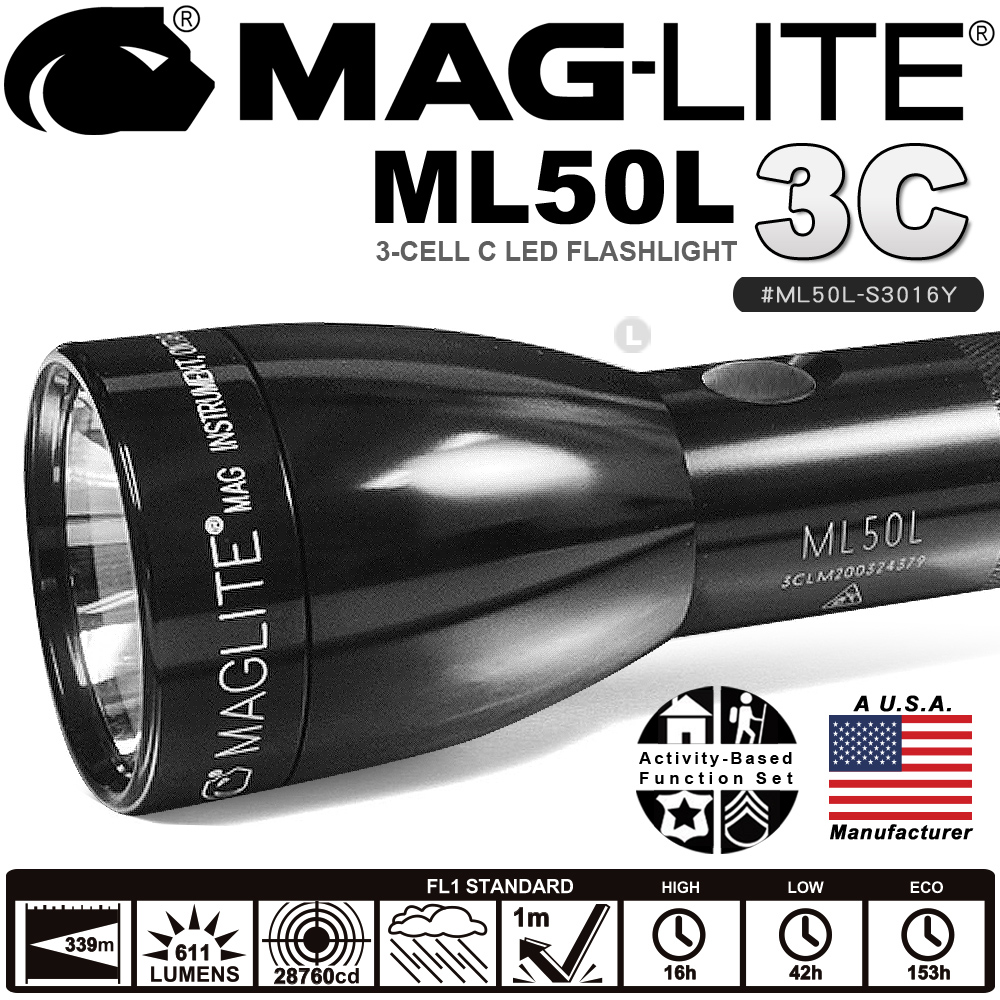 MAG-LITE ML50L 3C LED 手電筒-黑色 - PChome 24h購物