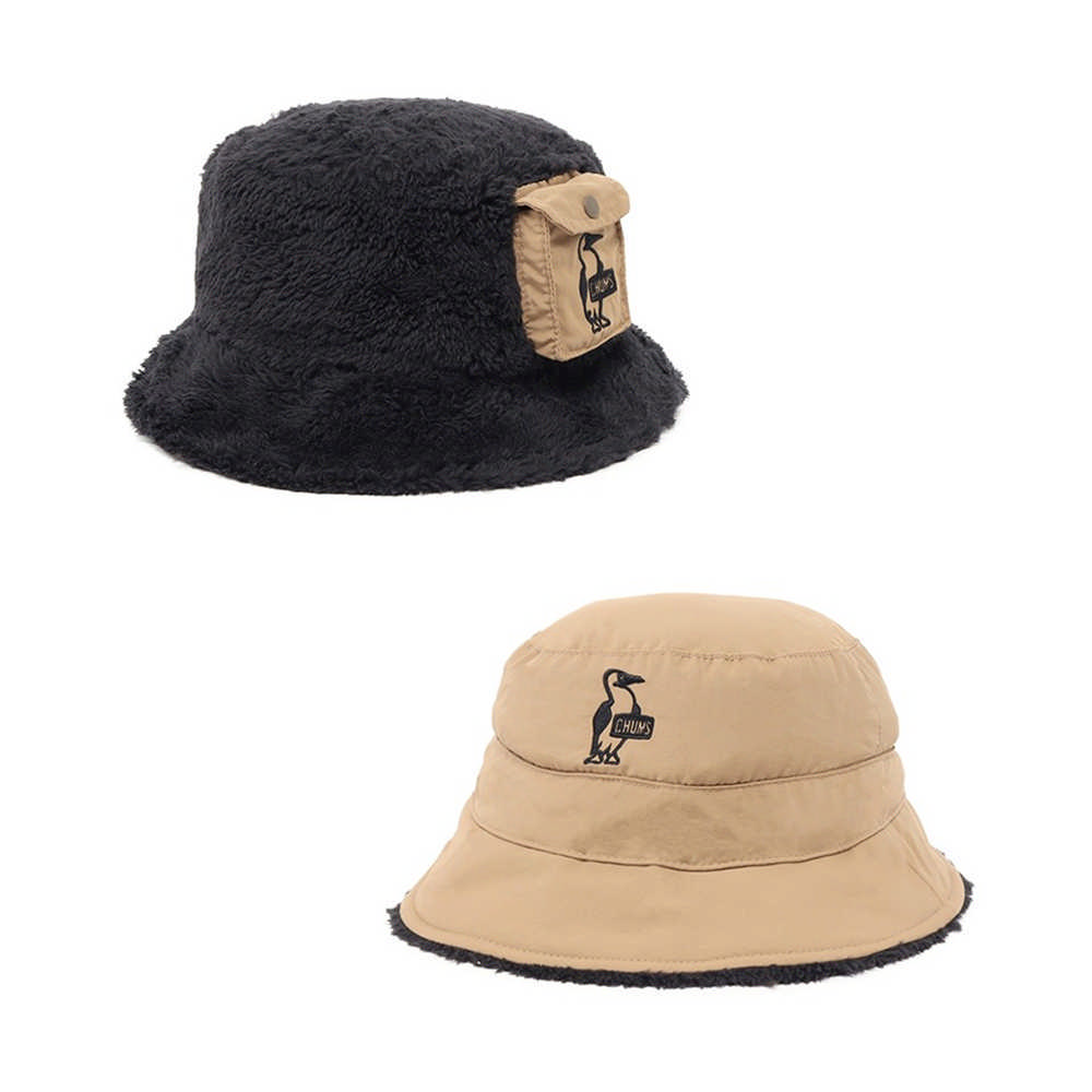 【CHUMS】Elmo Fleece Reversible Bucket Hat 男女 雙面保暖帽 黑/淺棕 - PChome 24h購物