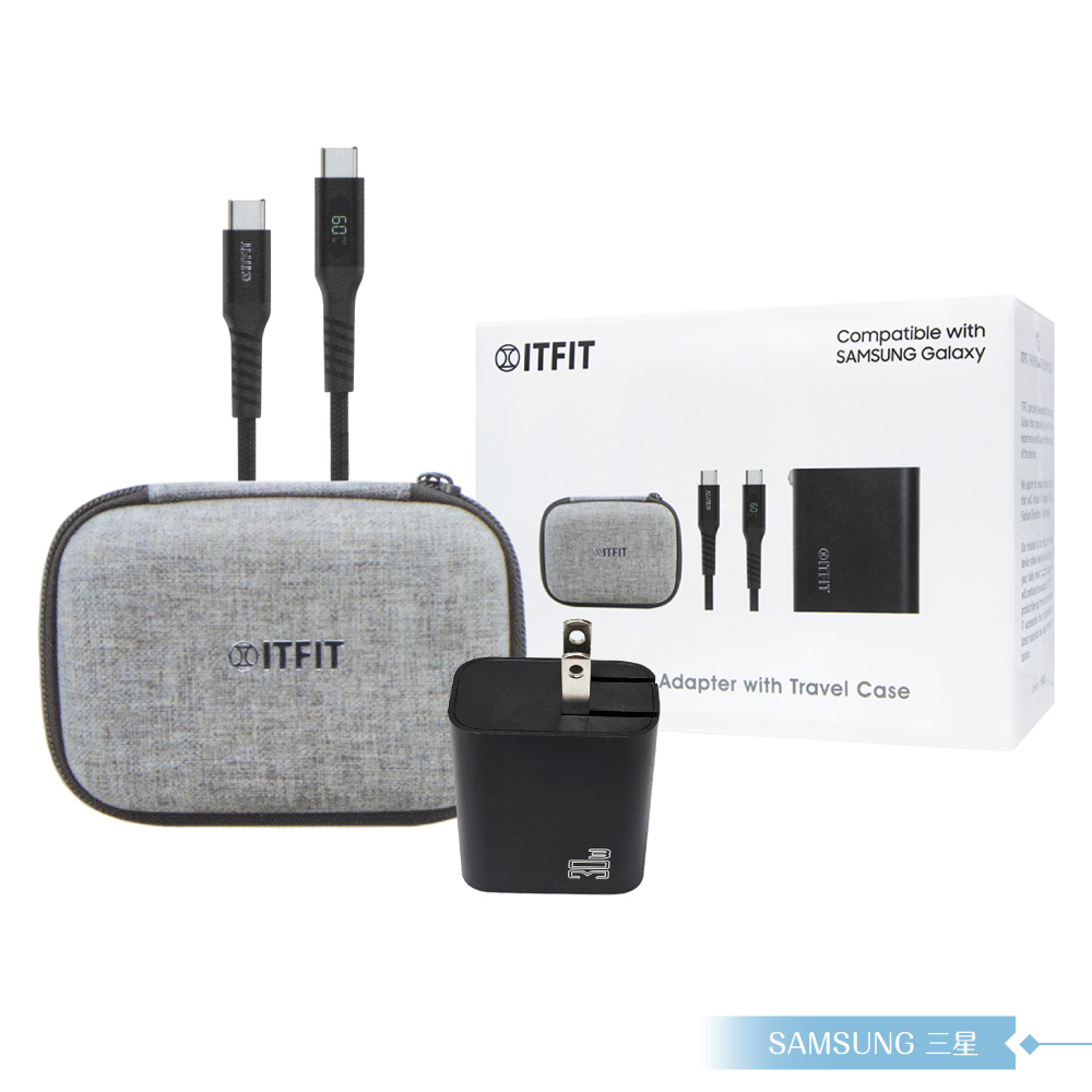 Samsung三星 原廠公司貨 ITFIT 30W 旅行快充組 (附雙口旅充頭+雙Type C線) - PChome 24h購物