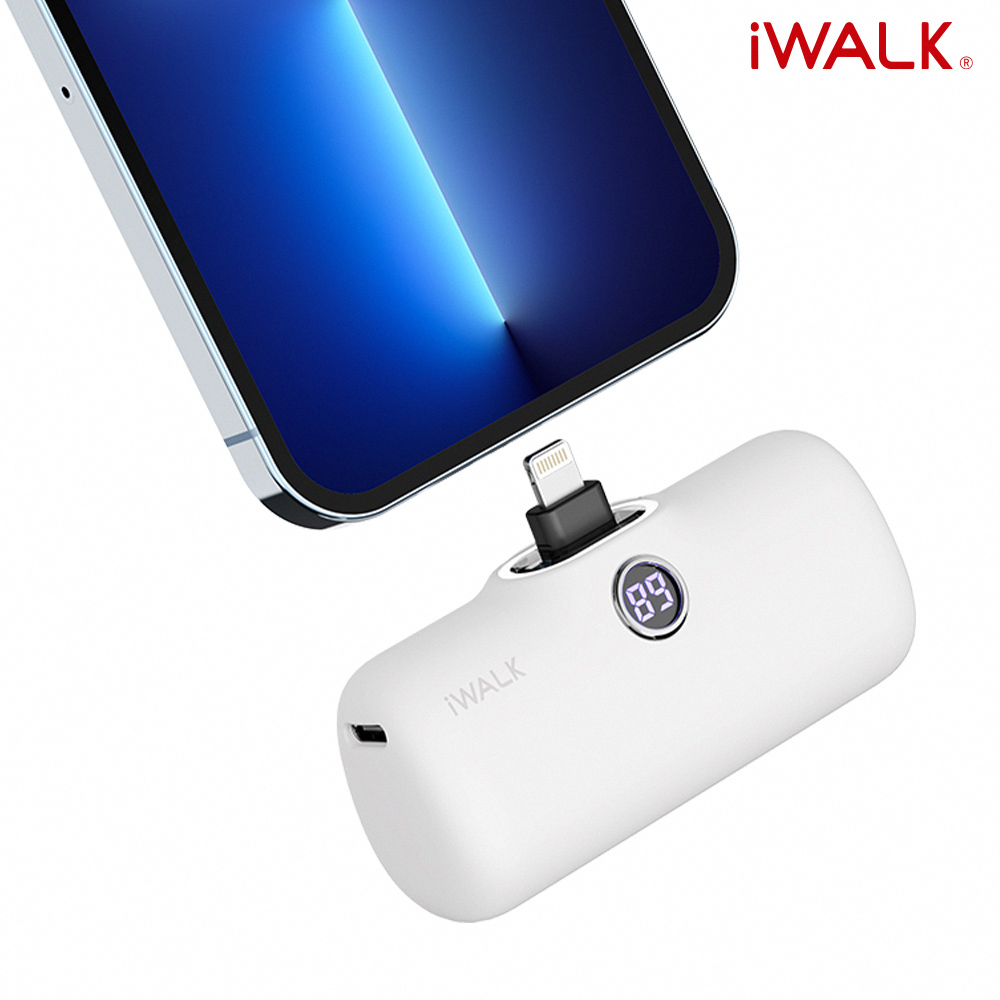 【iWALK】Pro 五代 Lightning 快充數顯版 直插式口袋電源 行動電源 4800mAh-白晝 - PChome 24h購物