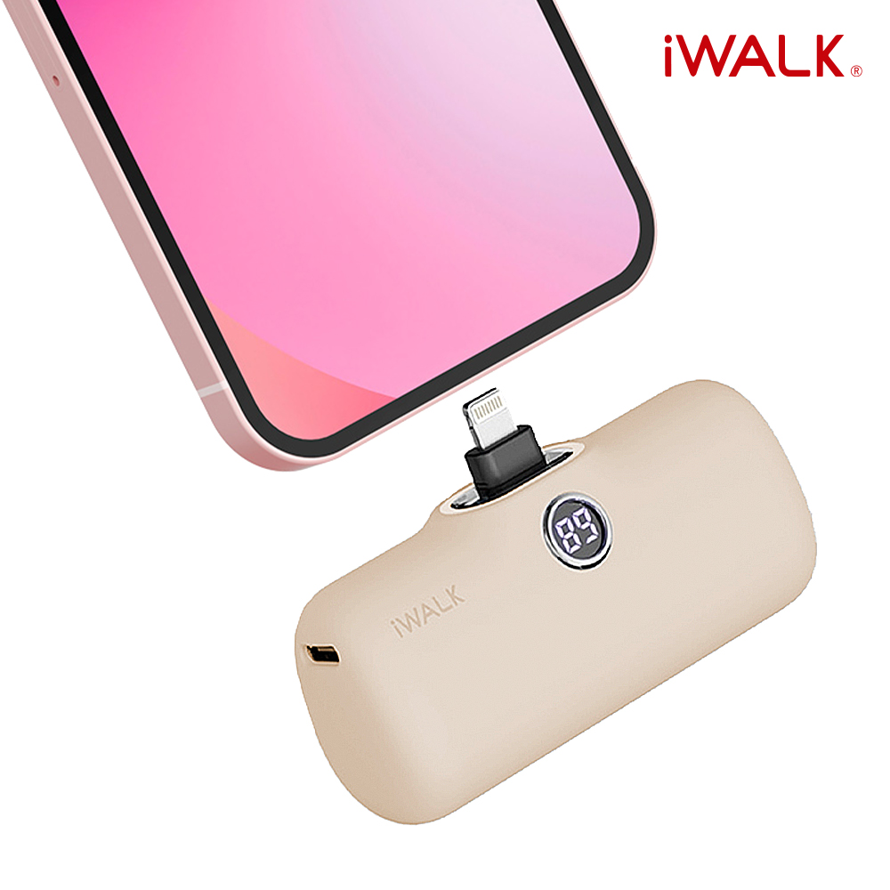【iWALK】Pro 五代 Lightning 快充數顯版 直插式口袋電源 行動電源 4800mAh-錫奶 - PChome 24h購物