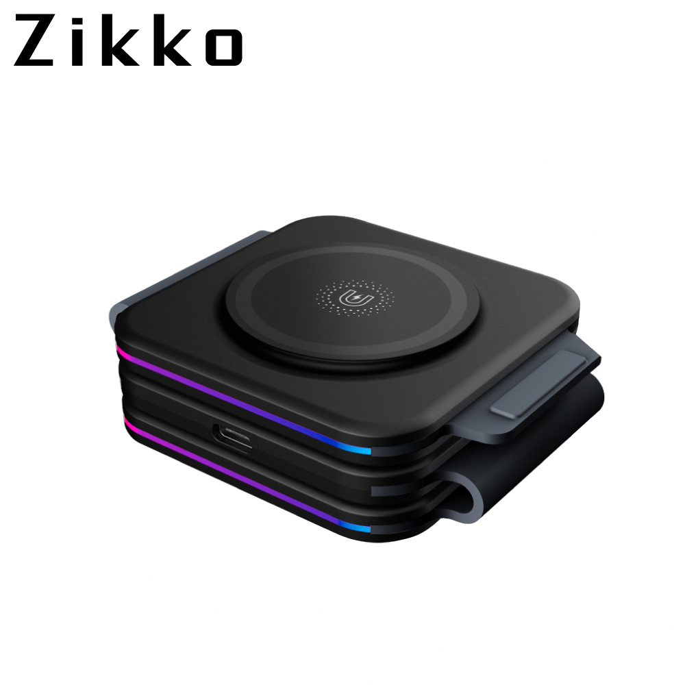 Zikko 五合一摺疊夾心無線充電座ZK-CG01_黑 - PChome 24h購物