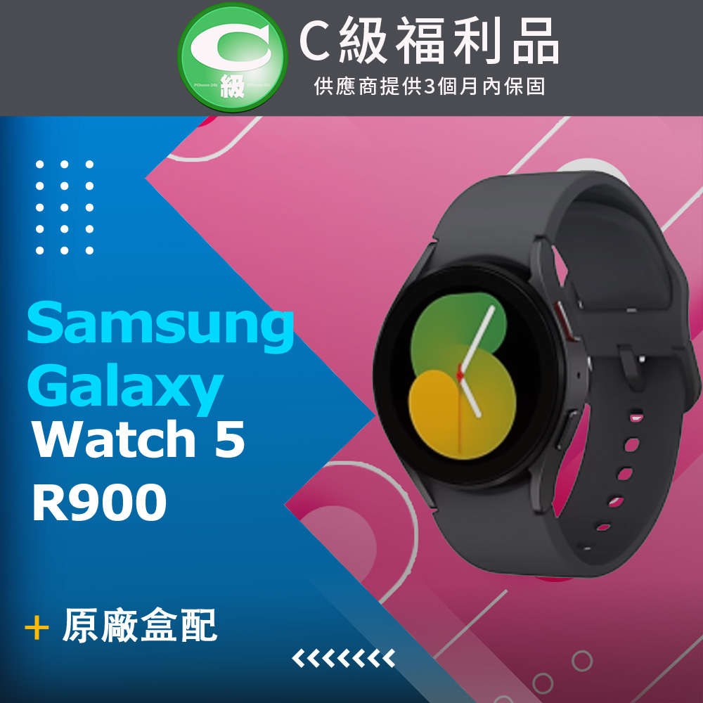 【福利品】Samsung Galaxy Watch 5 (R900) 40mm 智慧手錶(藍牙版) 黑 - PChome 24h購物