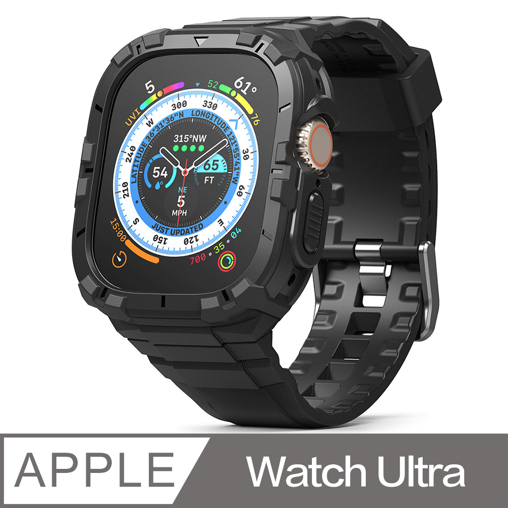 Rearth Ringke Apple Watch Ultra 抗震保護殼與錶帶組(黑) - PChome 24h購物