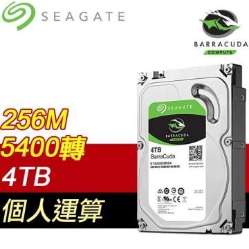 Seagate 希捷 新梭魚 4T 5400轉 256M SATA3 3.5吋硬碟(ST4000DM004-3Y) - PChome 24h購物