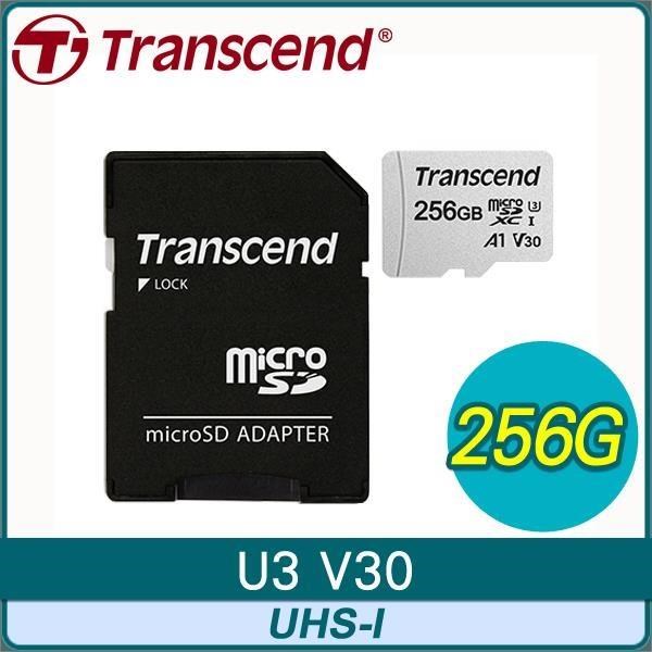 Transcend 創見 300S 256G MicroSDXC A1 UHS-I U3 V30 記憶卡 - 附轉卡 - PChome 24h購物