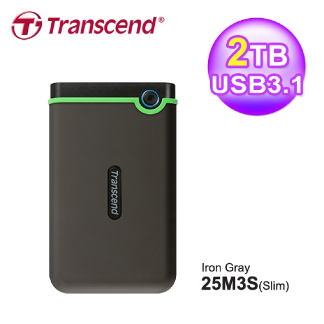 【Transcend 創見】2TB 薄型行動硬碟 TS2TSJ25M3S - PChome 24h購物