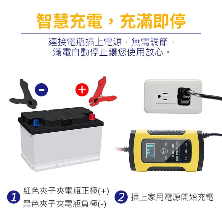 【OMyCar】12V智能修復電瓶充電器(汽車/機車/小貨車電瓶充電器) - PChome 24h購物